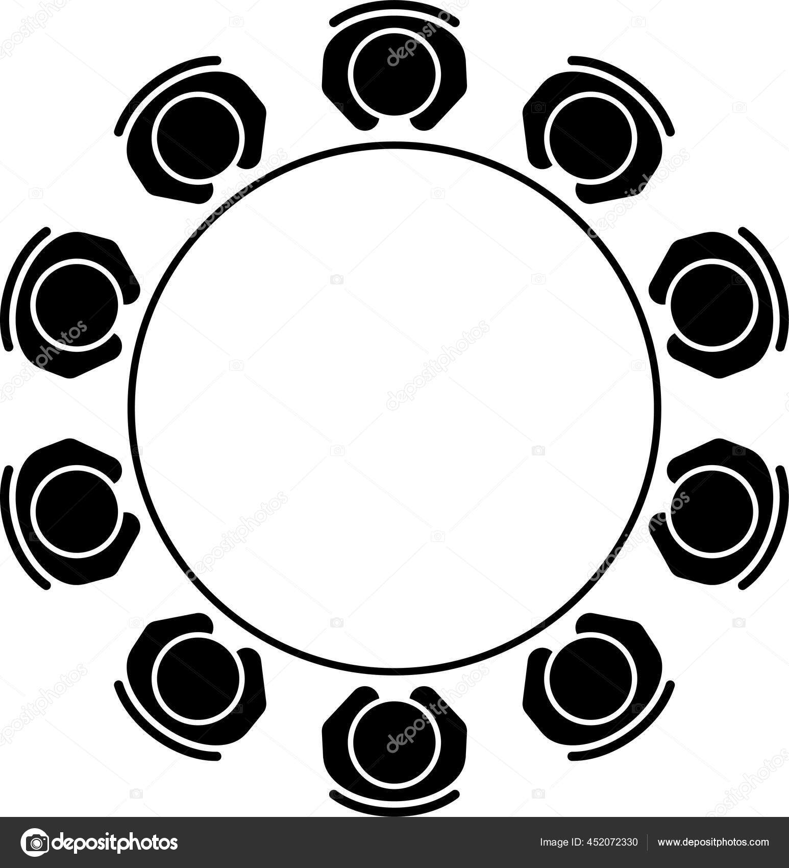 Oval Rectangular Table Dimensions Sizes Seating Pictogram Icons Depict ...