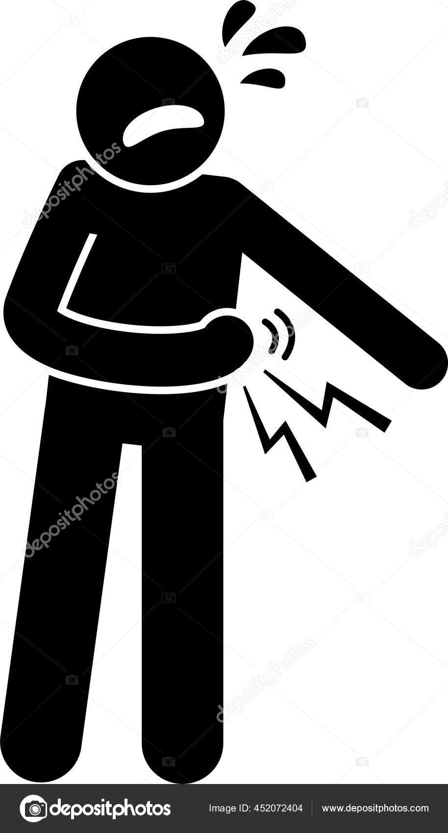 First Aid Fractures Injuries Different Body Parts Stick Figure Icons ...