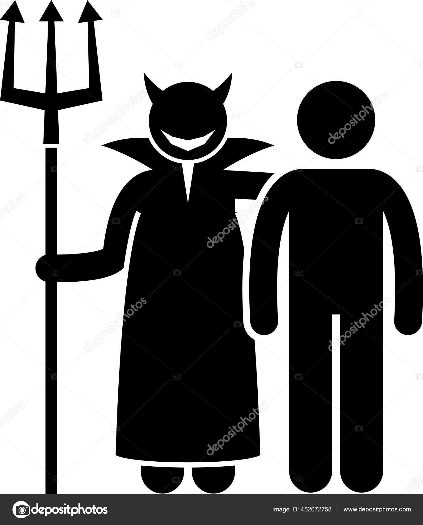 Devil Demon Satan Hell Underworld Stick Figure Pictogram Icons Stock ...