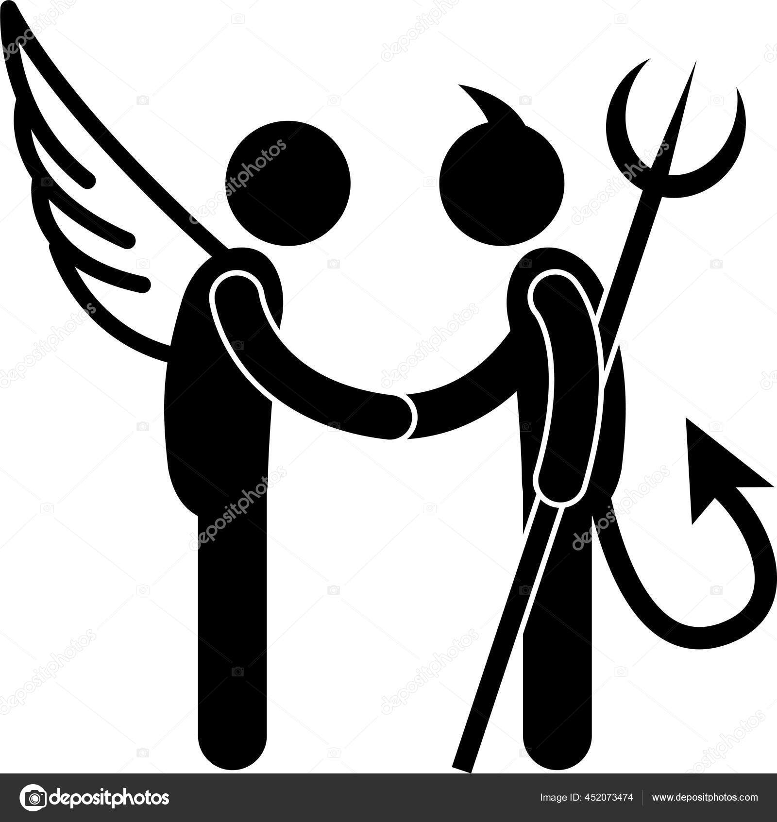Devil Angel Friend Enemy Icon Symbol Sign Pictogram Stock Vector by ...