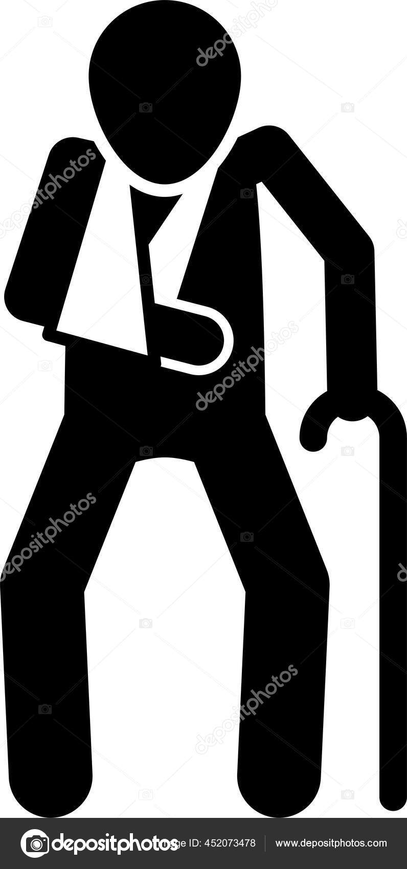 Injured Old Man Body Ache Joint Pain Vector Illustrations Elderly Stock ...