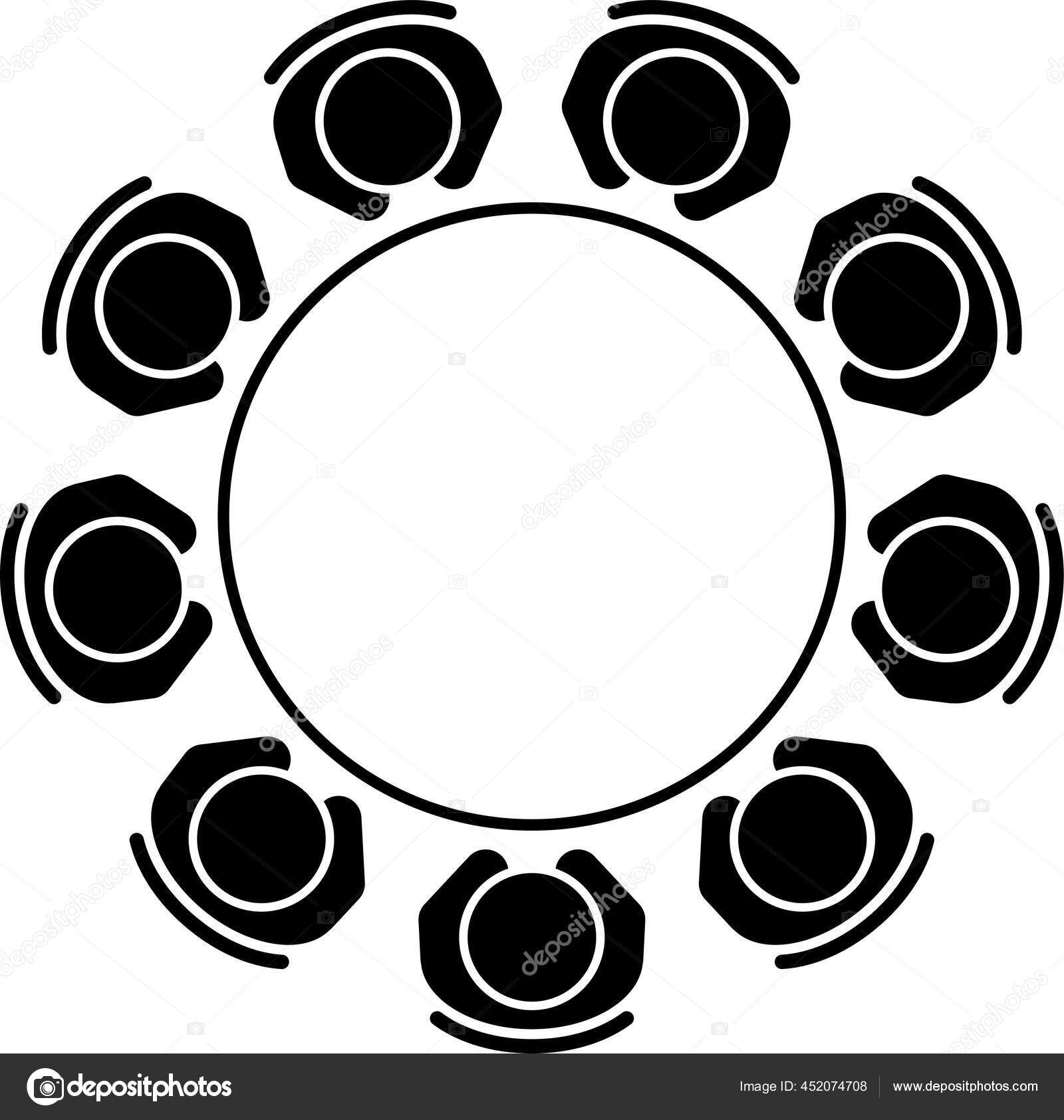 Oval Rectangular Table Dimensions Sizes Seating Pictogram Icons Depict ...
