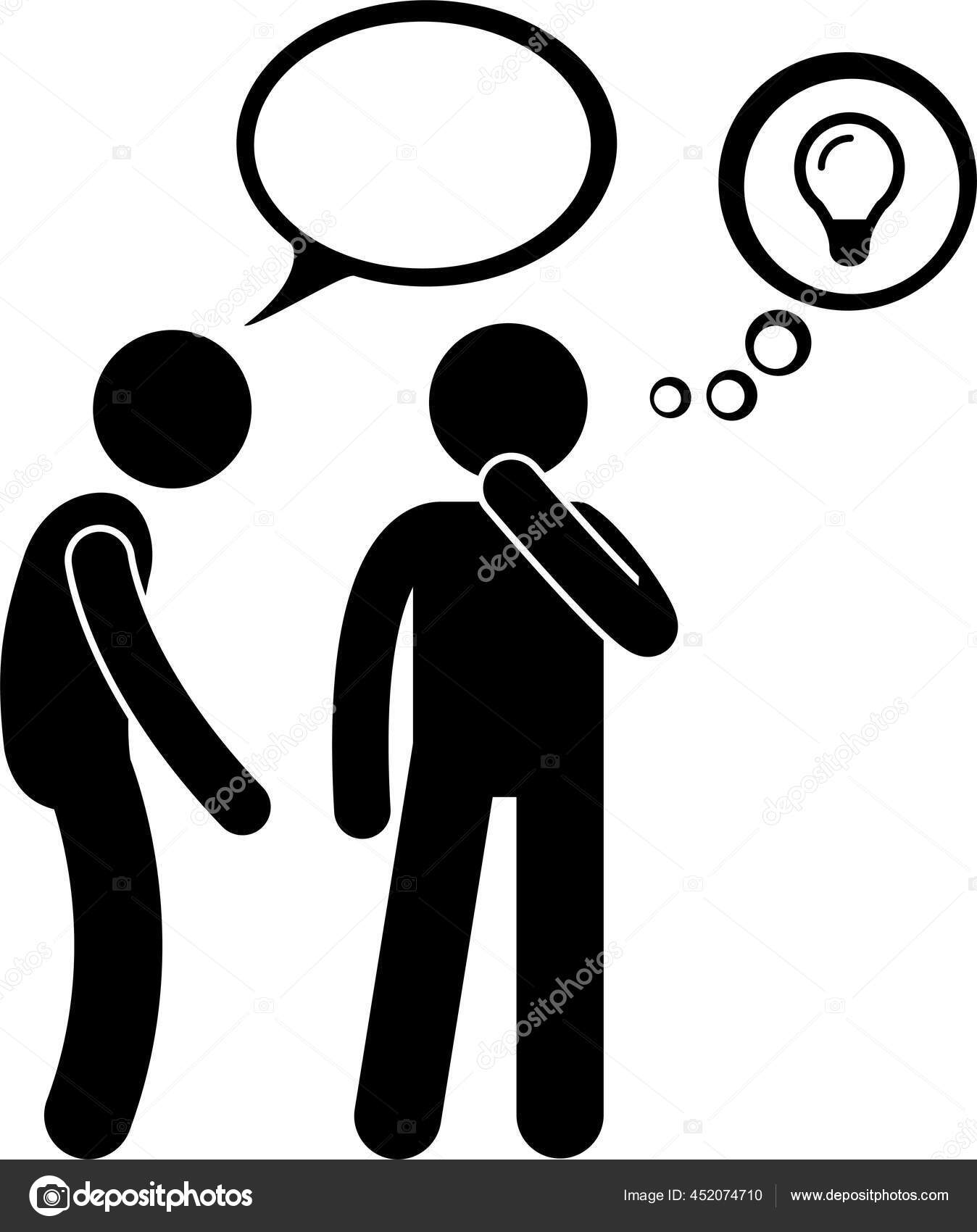 Man Thought New Idea Stick Figure Pictogram Icons Stock Vector by ...