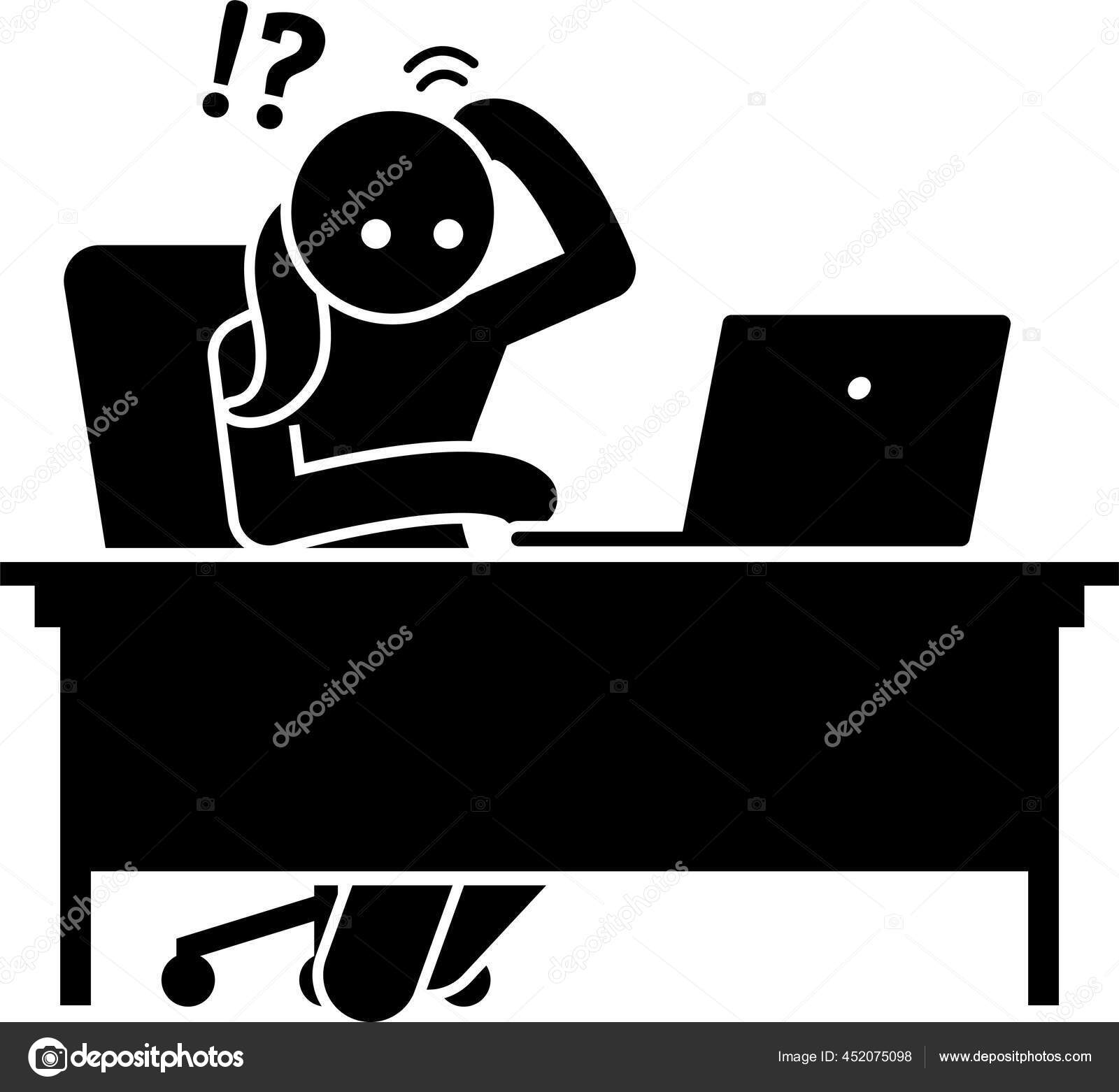 Vector Illustration Girl Using Computer Icon Stock Vector by ©leremy ...