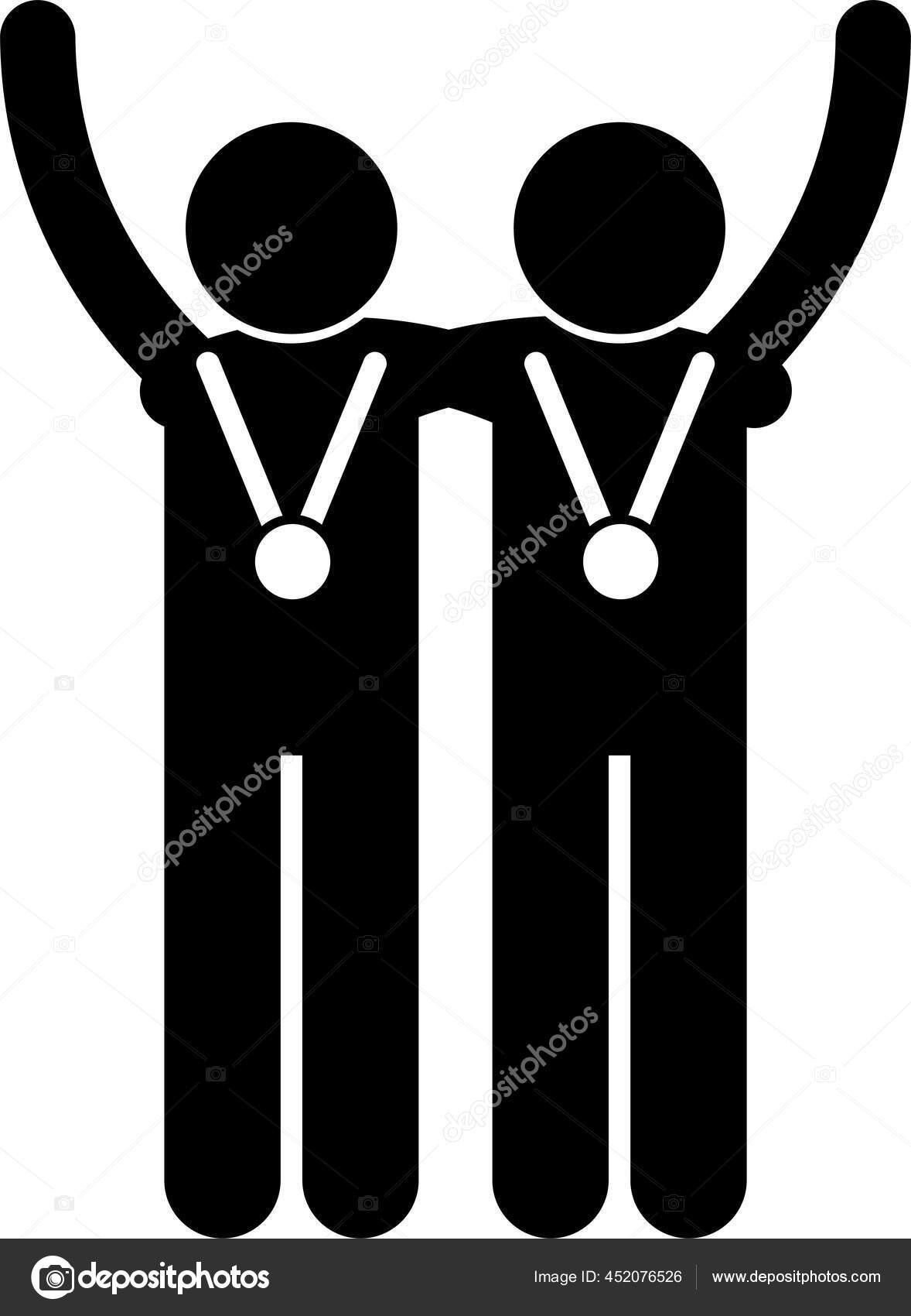 Minimalistic Vector Illustration Man Receiving Trophy Stock Vector by ...