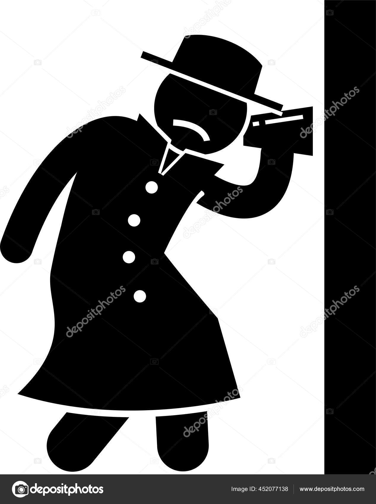Detective Spy Private Investigator Stick Figure Pictogram Icons Stock ...