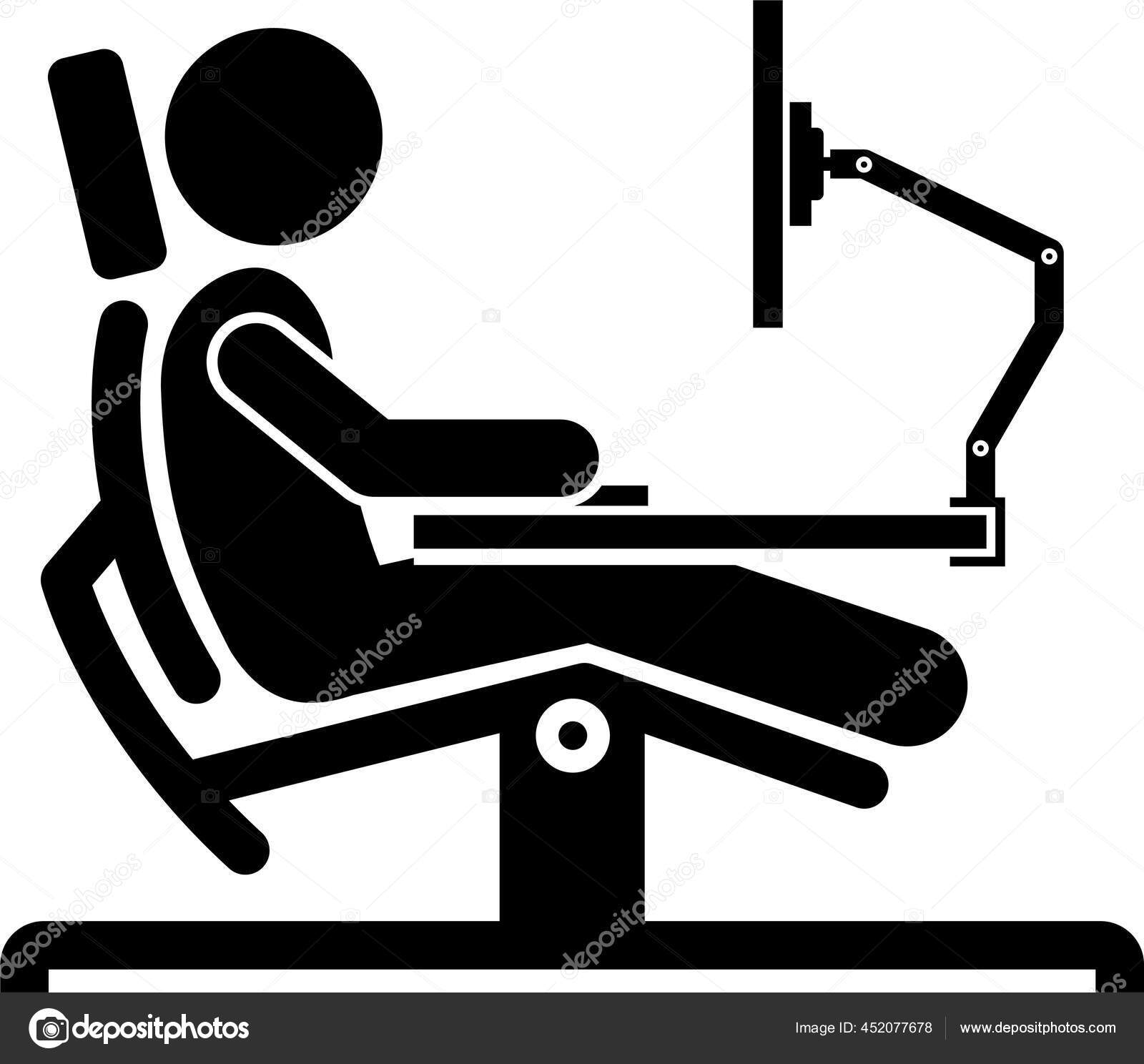 Ergonomic Computer Desk Workplace Workstation Stick Figure Pictogram ...