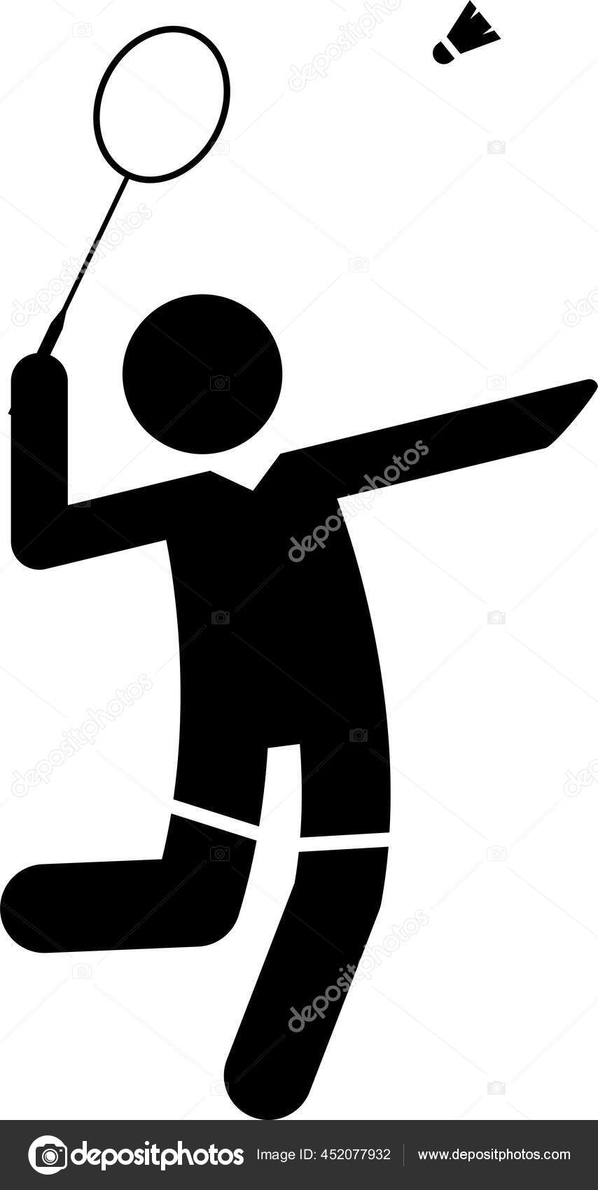 Black Minimalistic Vector Illustration Badminton Stock Vector by ...