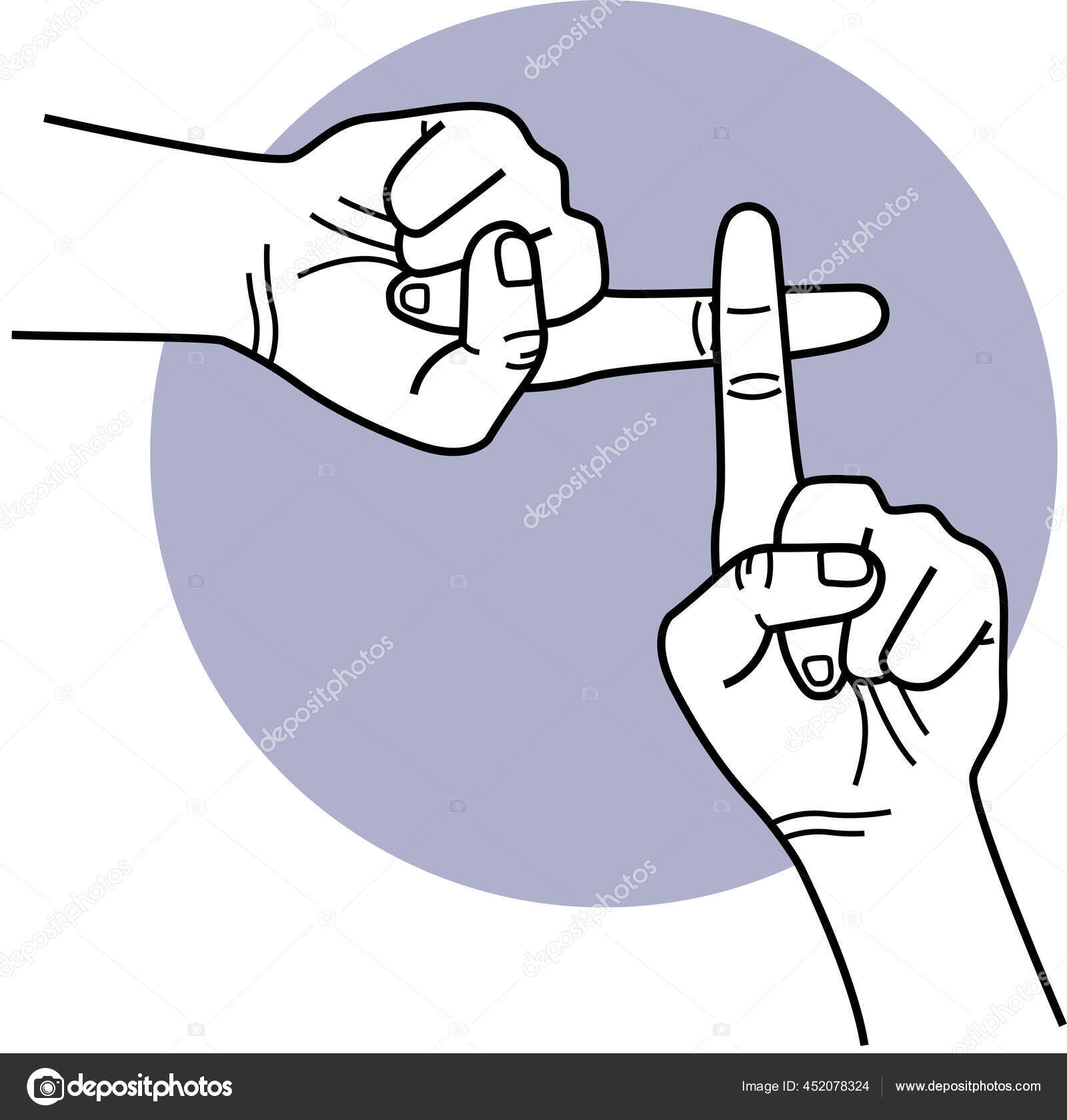 난폭하고 공격적 손동작 손가락 저속하고 모욕적 스러운 비유는 나타낸다 스톡 벡터 - ©leremy 452078324