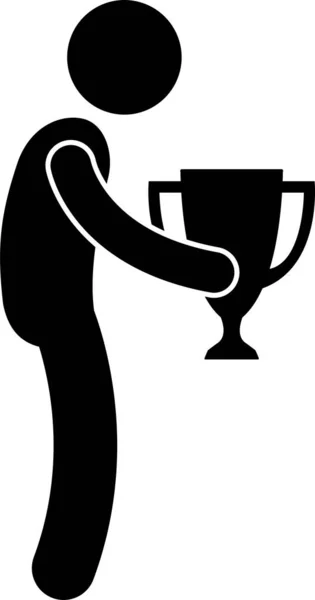 Minimalistic Vector Illustration Man Receiving Trophy Stock Vector by ...