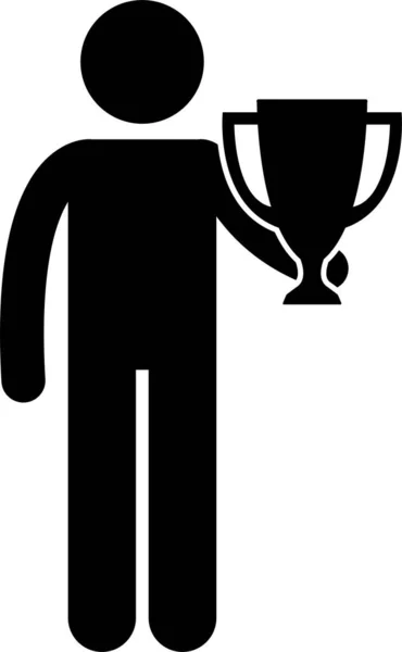 Minimalistic Vector Illustration Man Receiving Trophy Stock Vector by ...