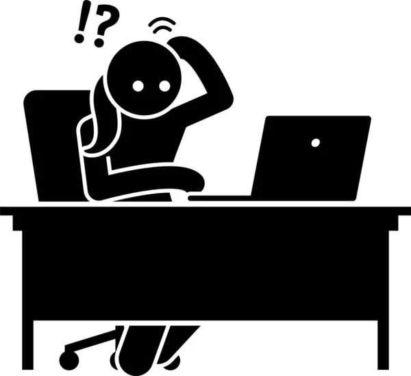 Vector Illustration Girl Using Computer Icon Stock Vector Image by ...