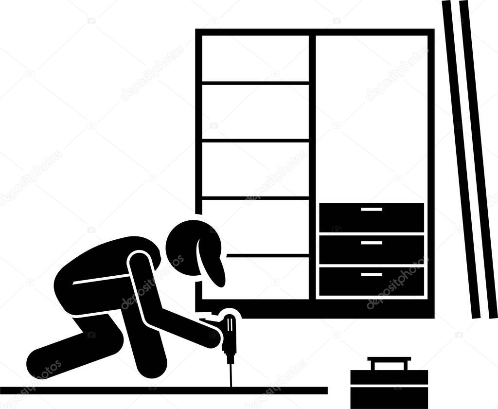 Vettoriale stockInstallazione Apparecchi Casa Decorazioni Casa Icone ...