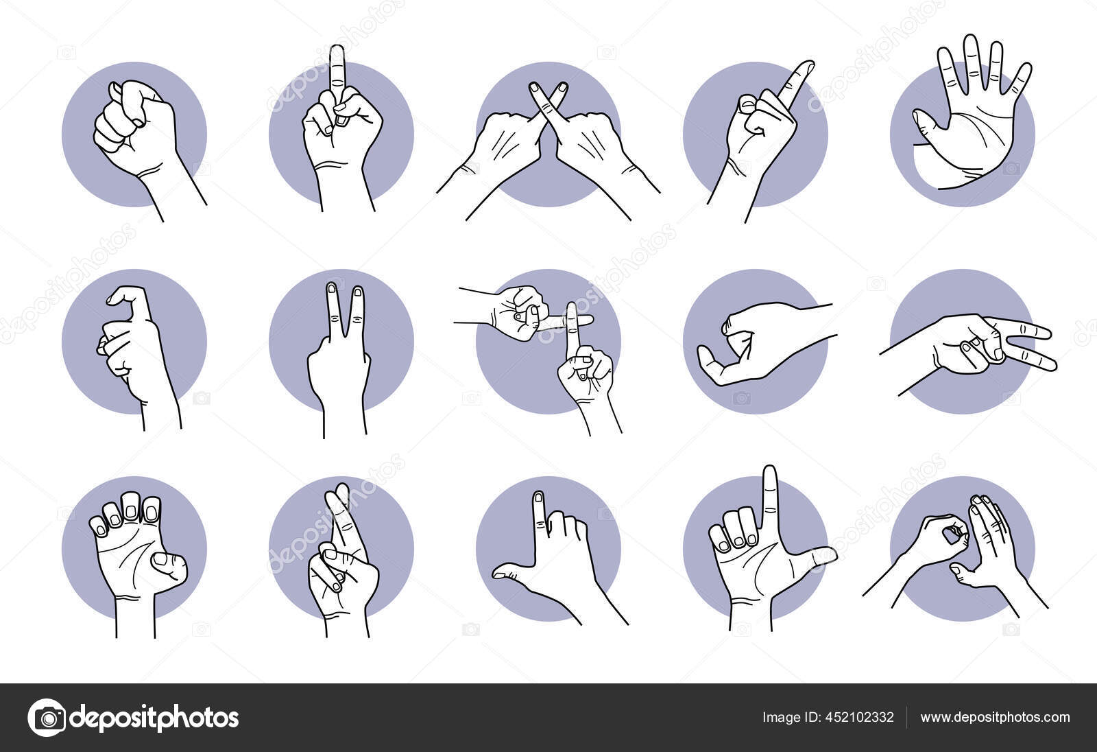 Rude Offensive Hand Gestures Fingers Illustrations Vulgar Insulting ...
