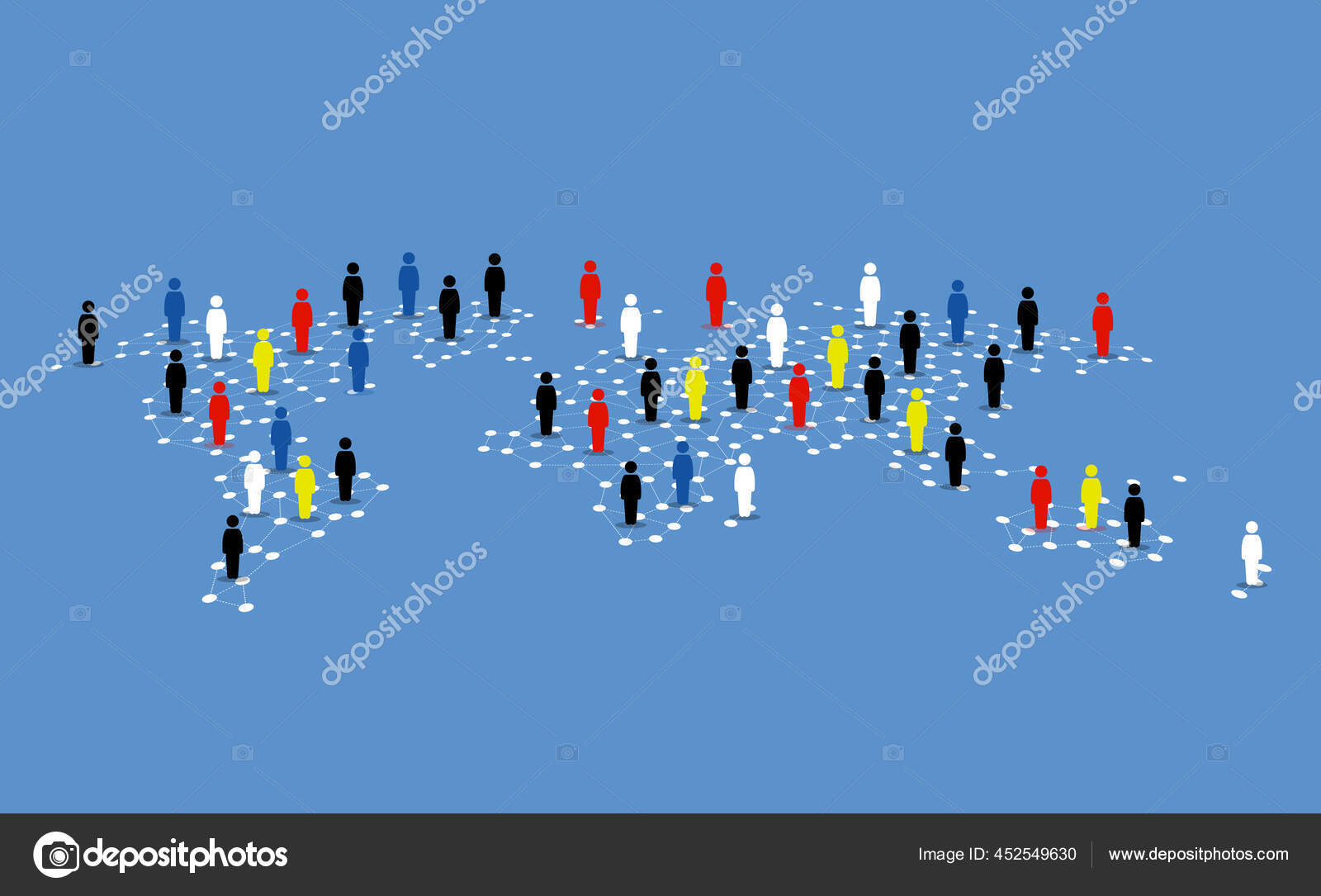 Different Type People World Map Vector Illustration Concept Diversity ...