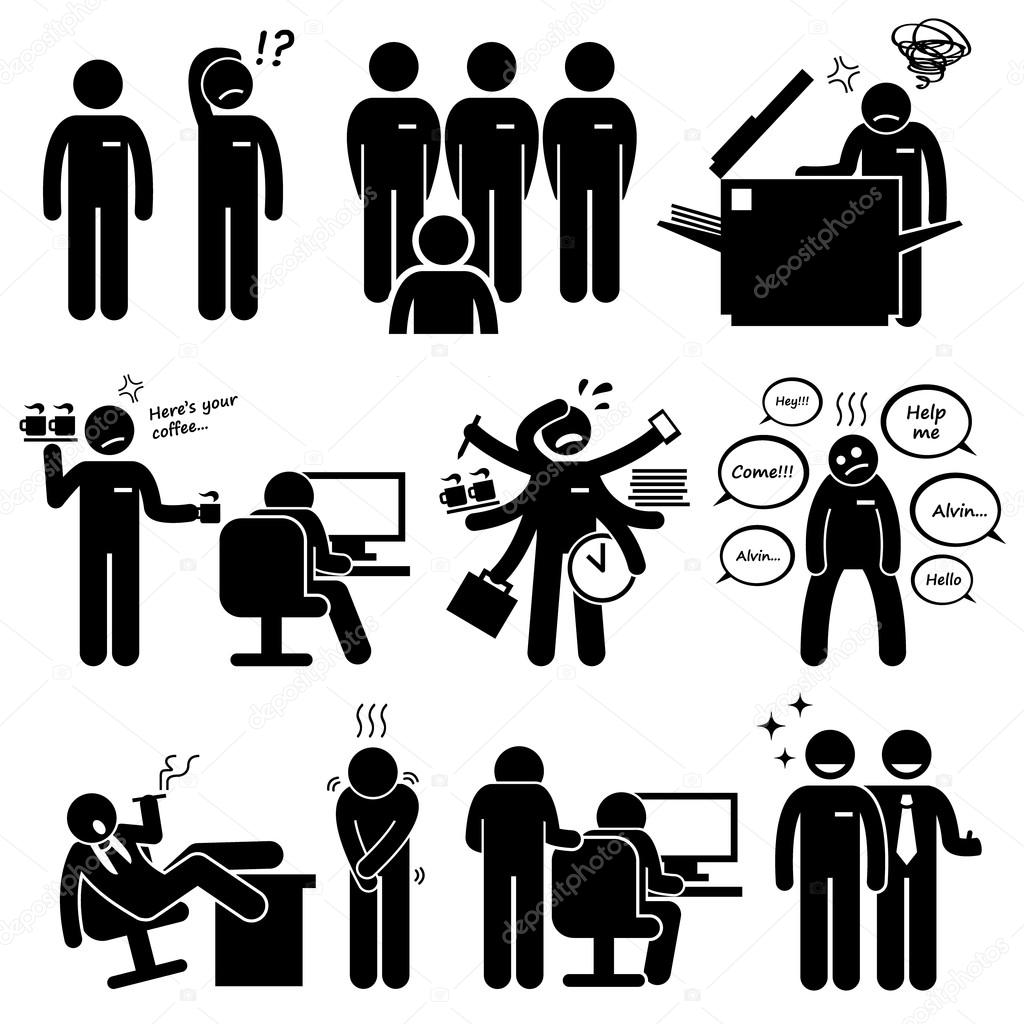 Intern Internship New Employee Staff at Office Workplace Pictogram ...