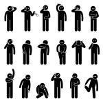 Man Person Basic Body Language Posture Stick Figure Pictogram Icon ...