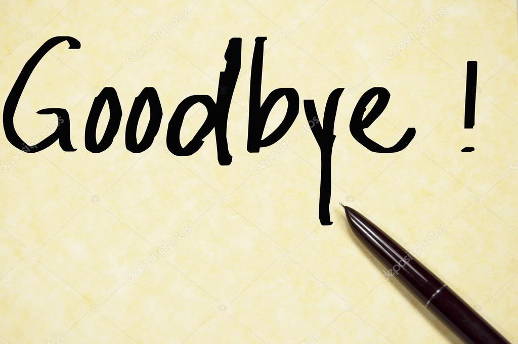 Goodbye word write on paper Stock Photo by ©flytosky11 64965643