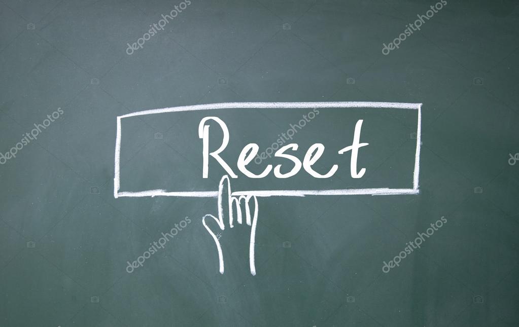 Finger click reset symbol on blackboard Stock Photo by ©flytosky11 79683962