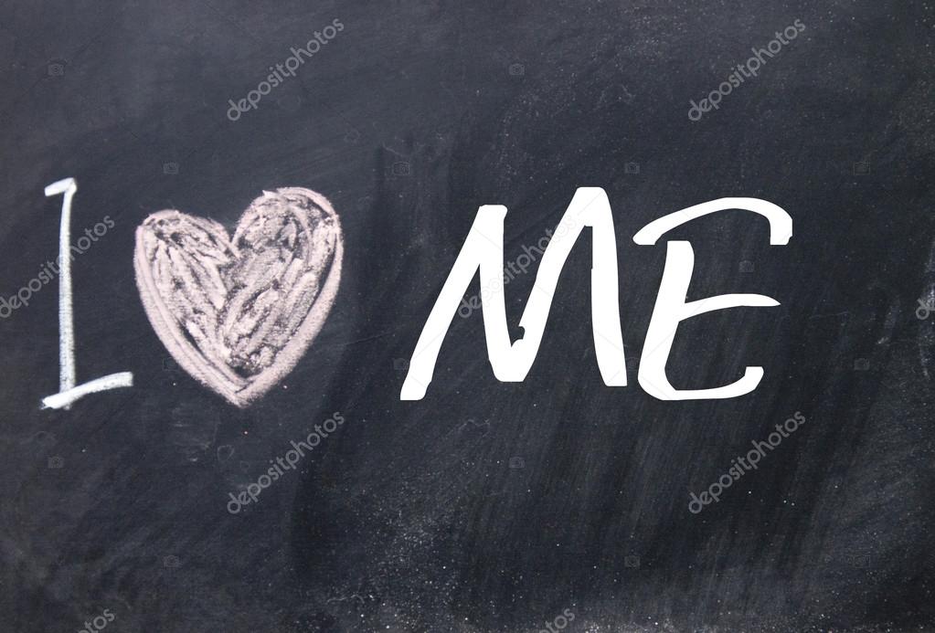 I love me sign on blackboard — Stock Photo © flytosky11 #79723848