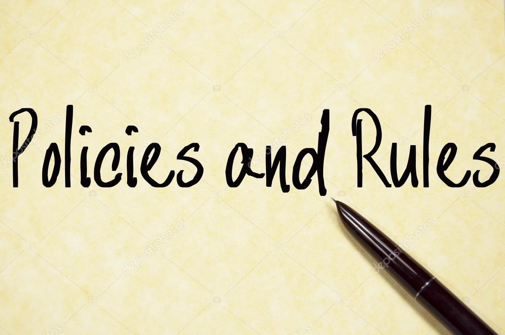 Policies and rules text write on paper Stock Photo by ©flytosky11 79999884