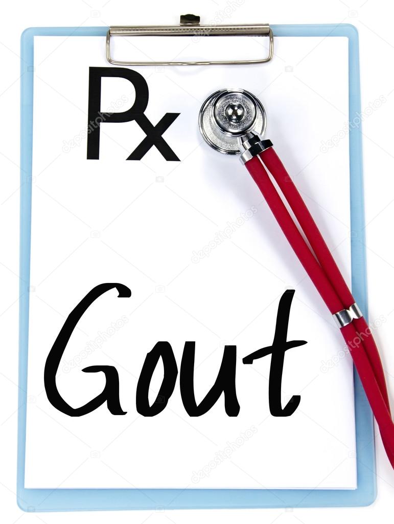 Gout word write on prescription — Stock Photo © flytosky11 #81730500