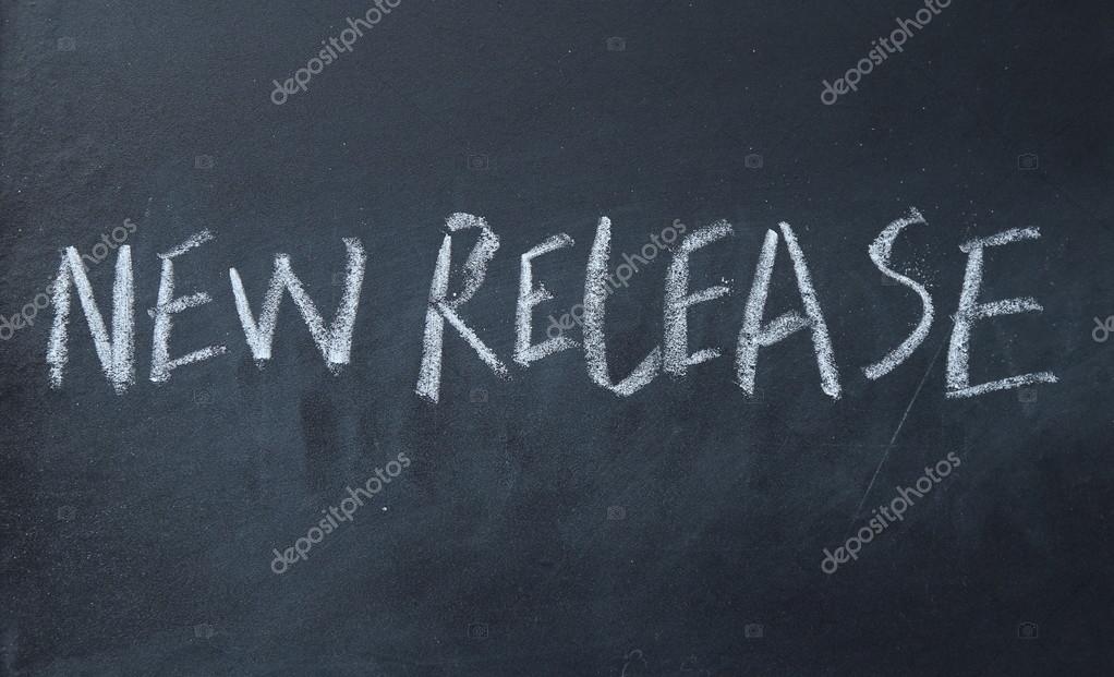 New release text write on blackboard — Stock Photo © flytosky11 #82004844