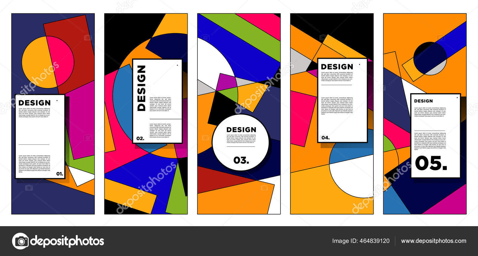 Vector Vertical Banner Design Template Colorful Abstract Geometric ...