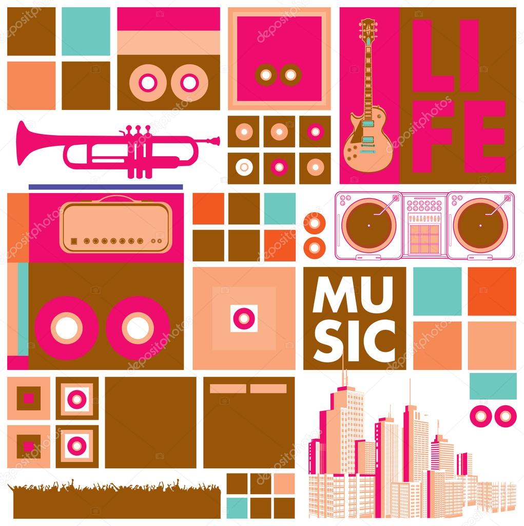 Vector music for life background and pattern Stock Vector Image by ...