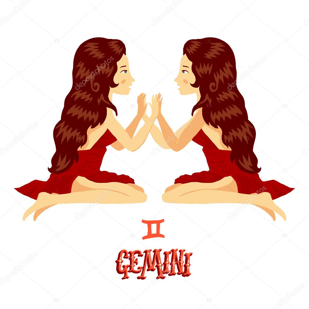 Signo Zodiacal Astrológico Géminis Parte De Un Conjunto De Signos De