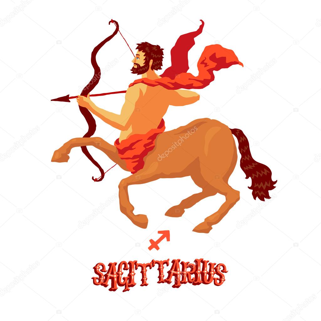 Astrological zodiac sign Sagittarius. Part of a set of horoscope signs ...