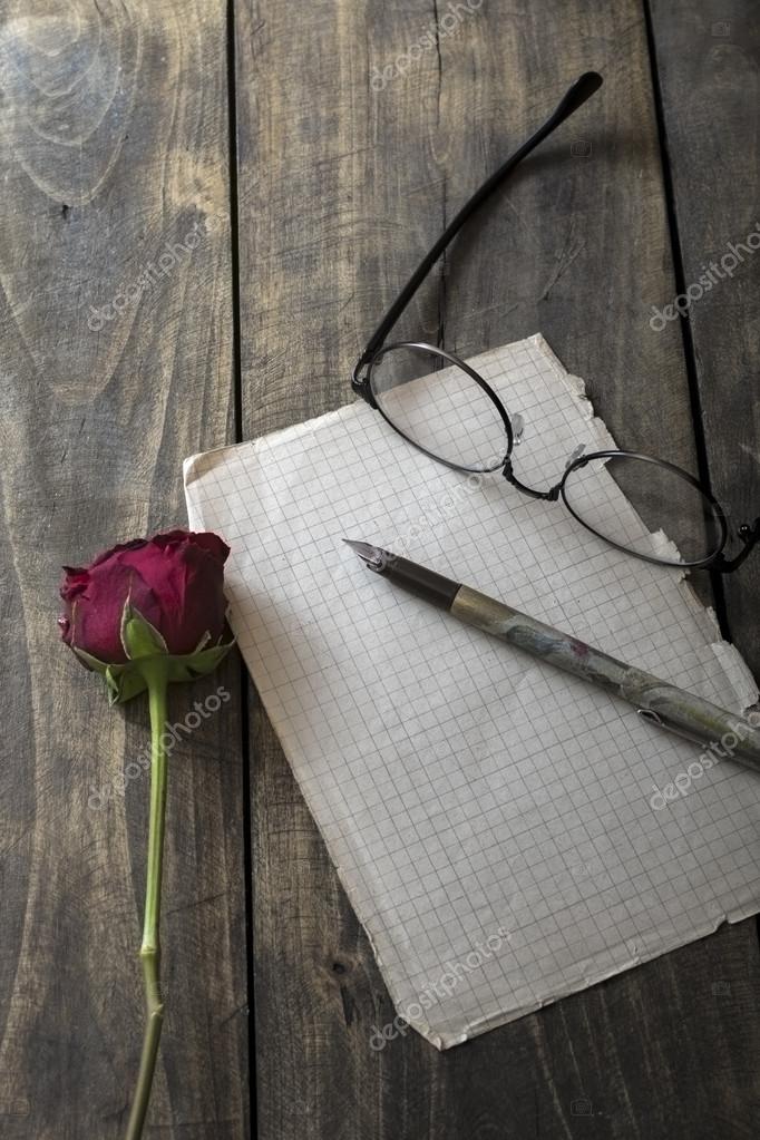 Love letter and rose — Stock Photo © librakv #102359506