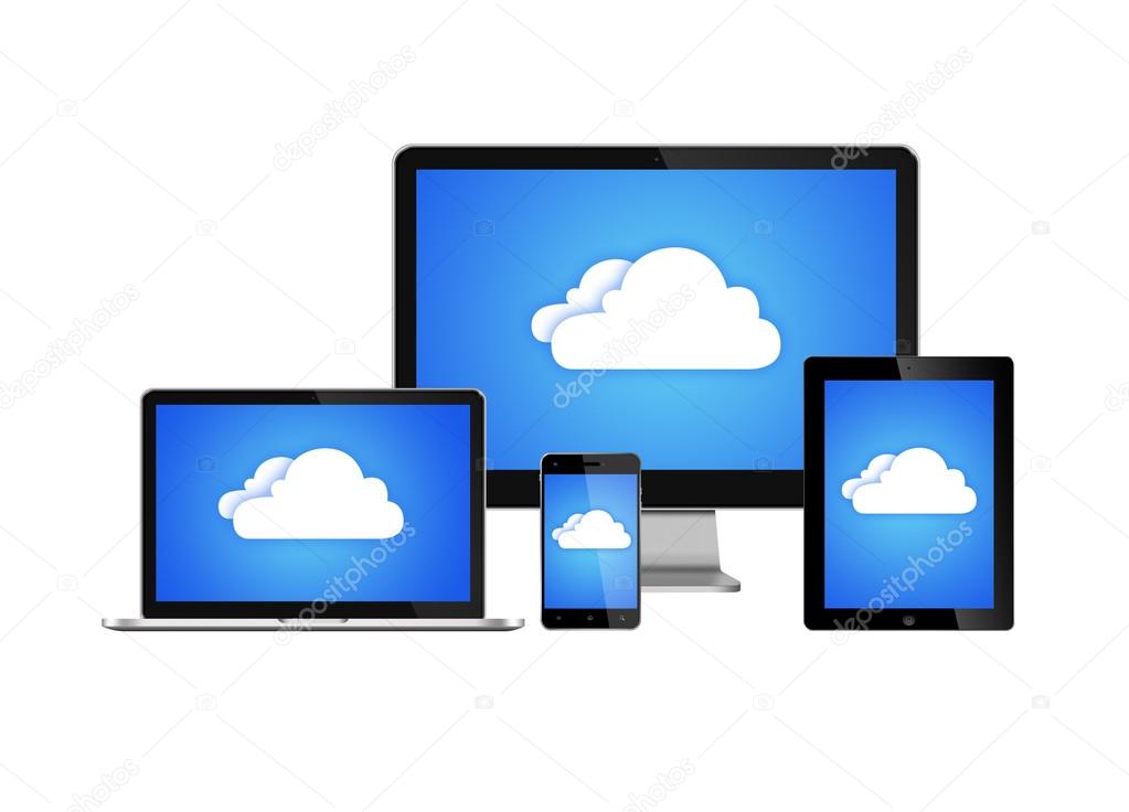 Cloud computing Network Connected all Devices — Stock Photo © tanatat ...