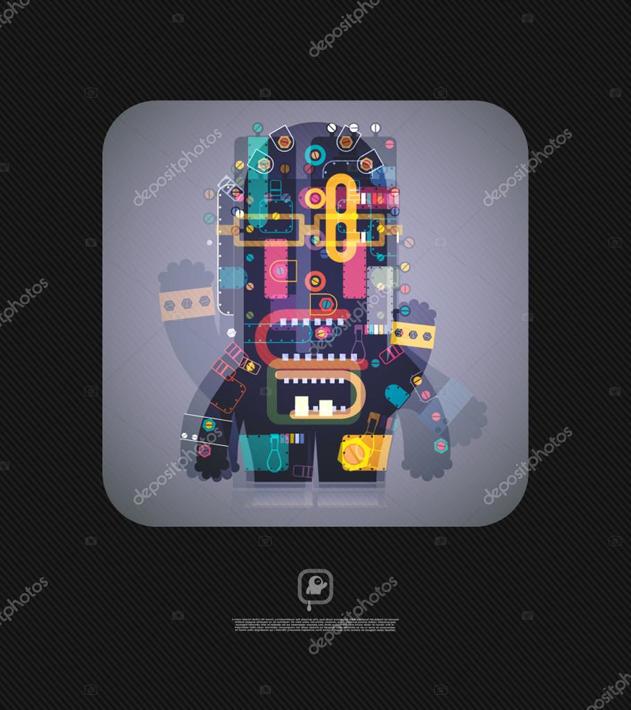 Cute robot inside colorful cube. Stock Vector Image by ©aleabievsasha ...