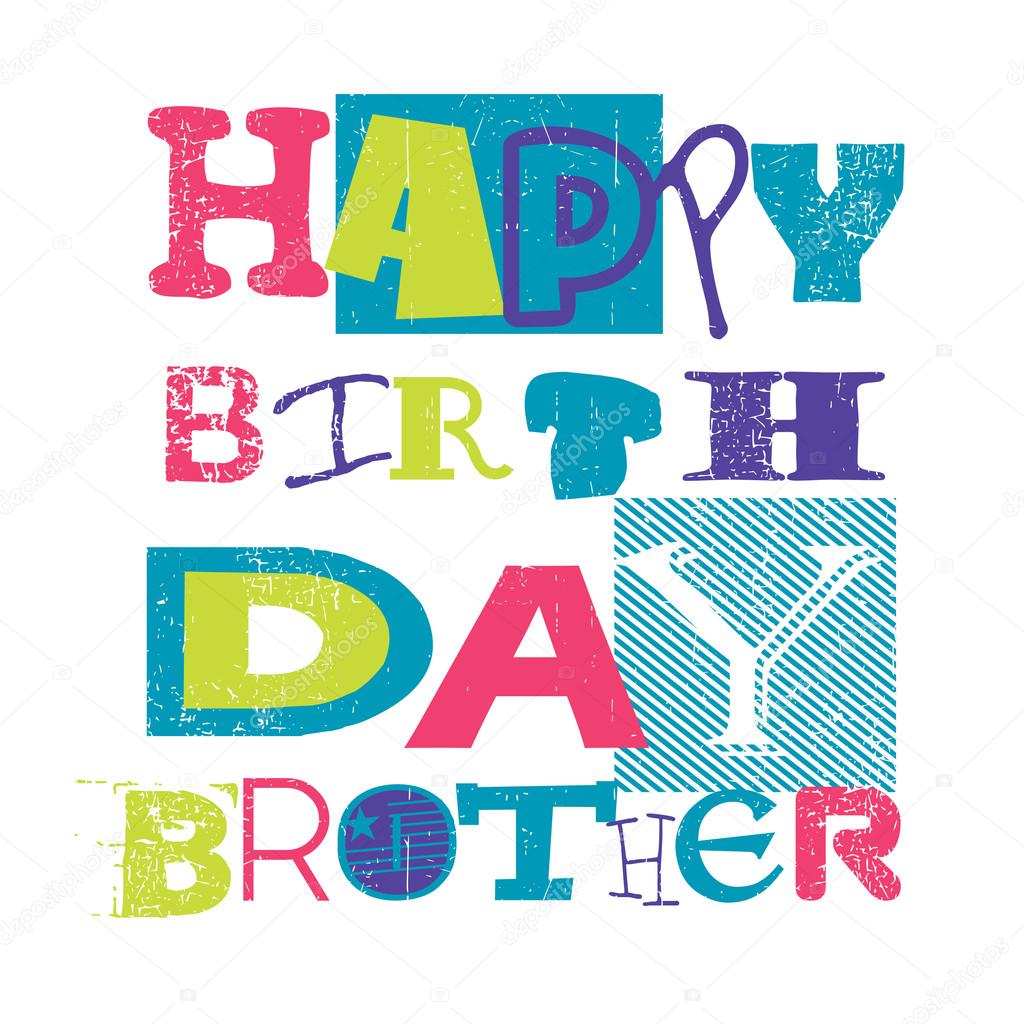 Happy Birthday Brother Card — Stock Vector © Aleabievsasha 110614552