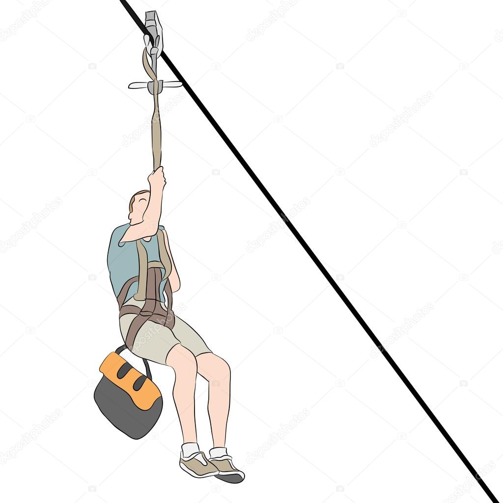 Young Skinny Man Zip line Stock Vector Image by ©cteconsulting #107760466