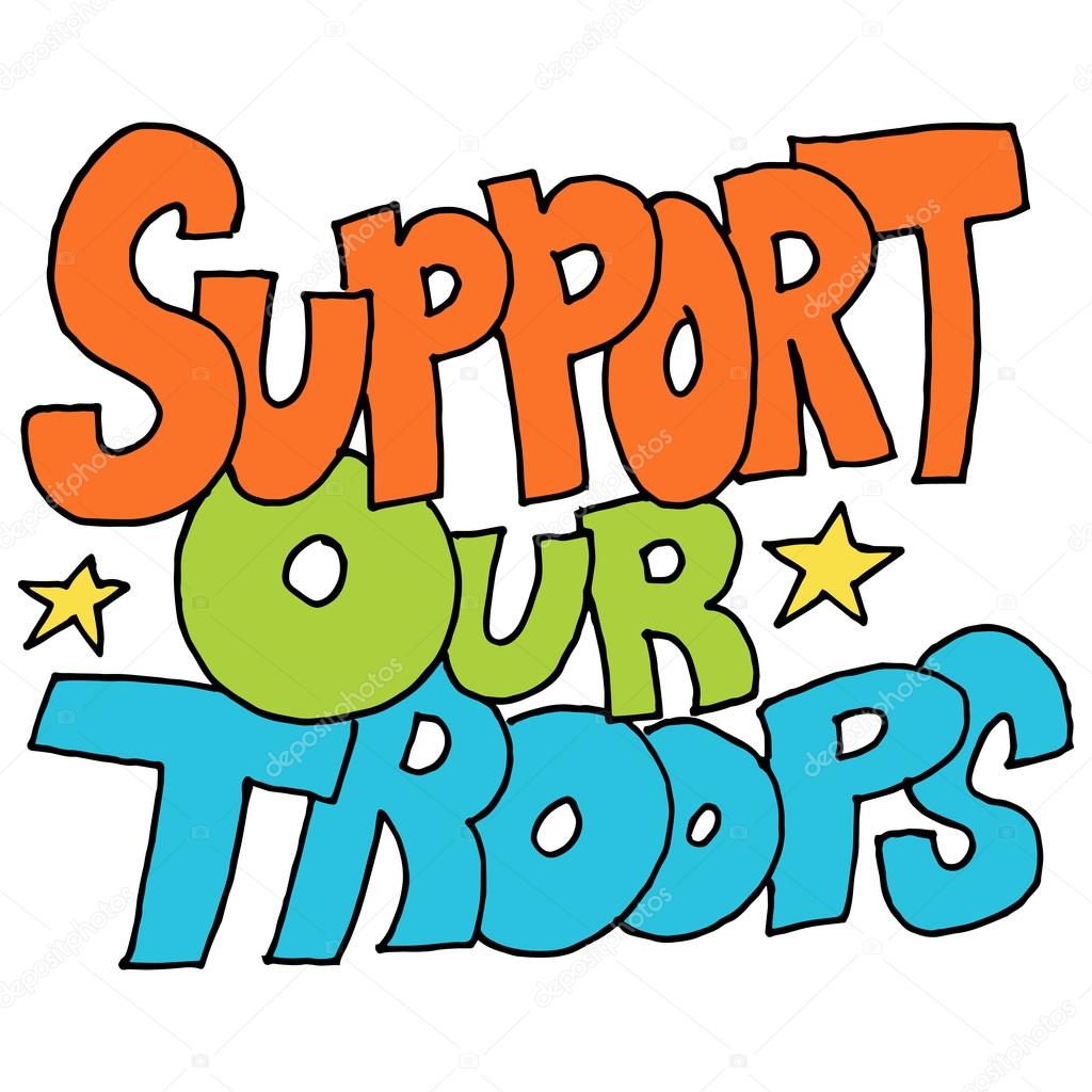 Support our troops message Stock Vector Image by ©cteconsulting #108649926