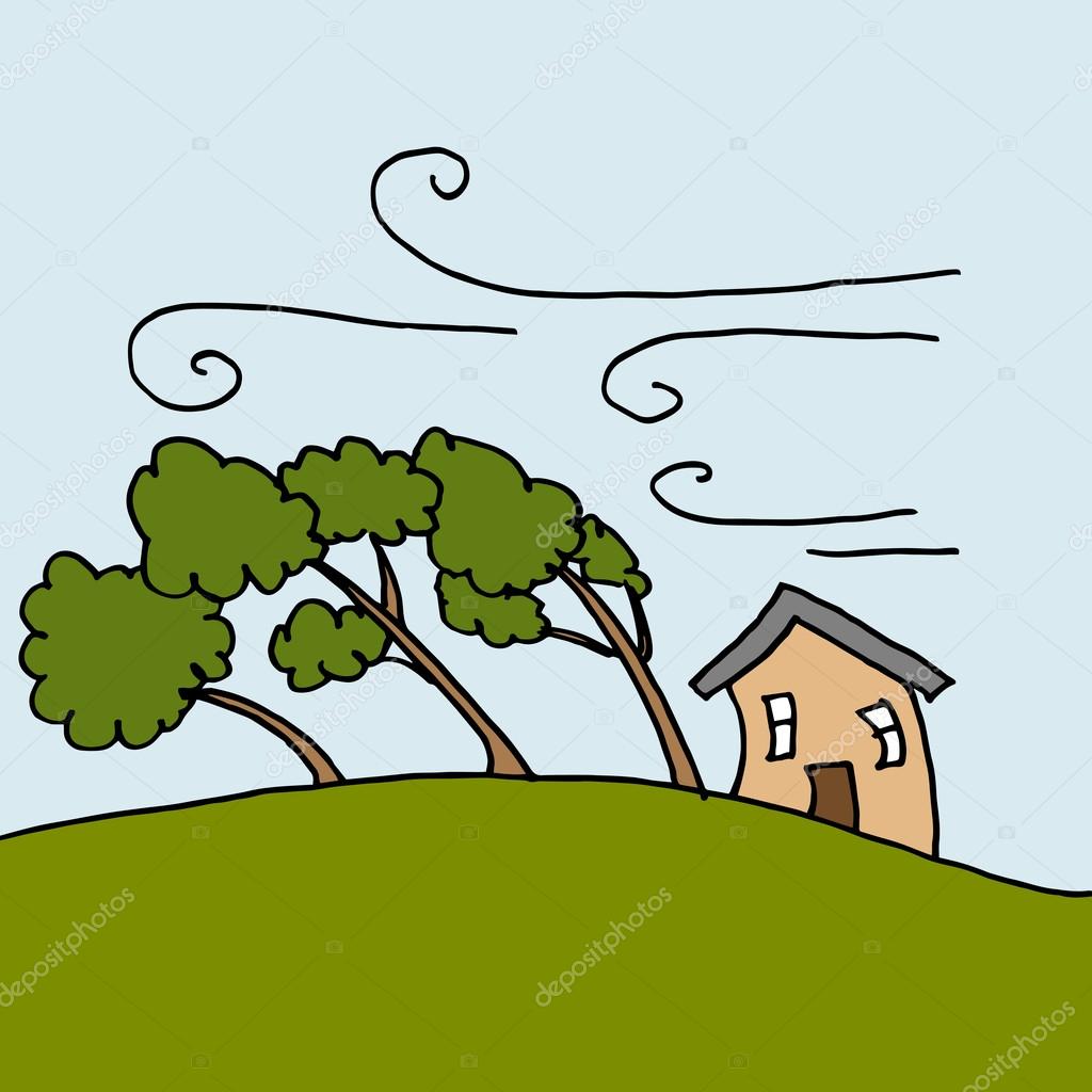 Clipart Windy Day
