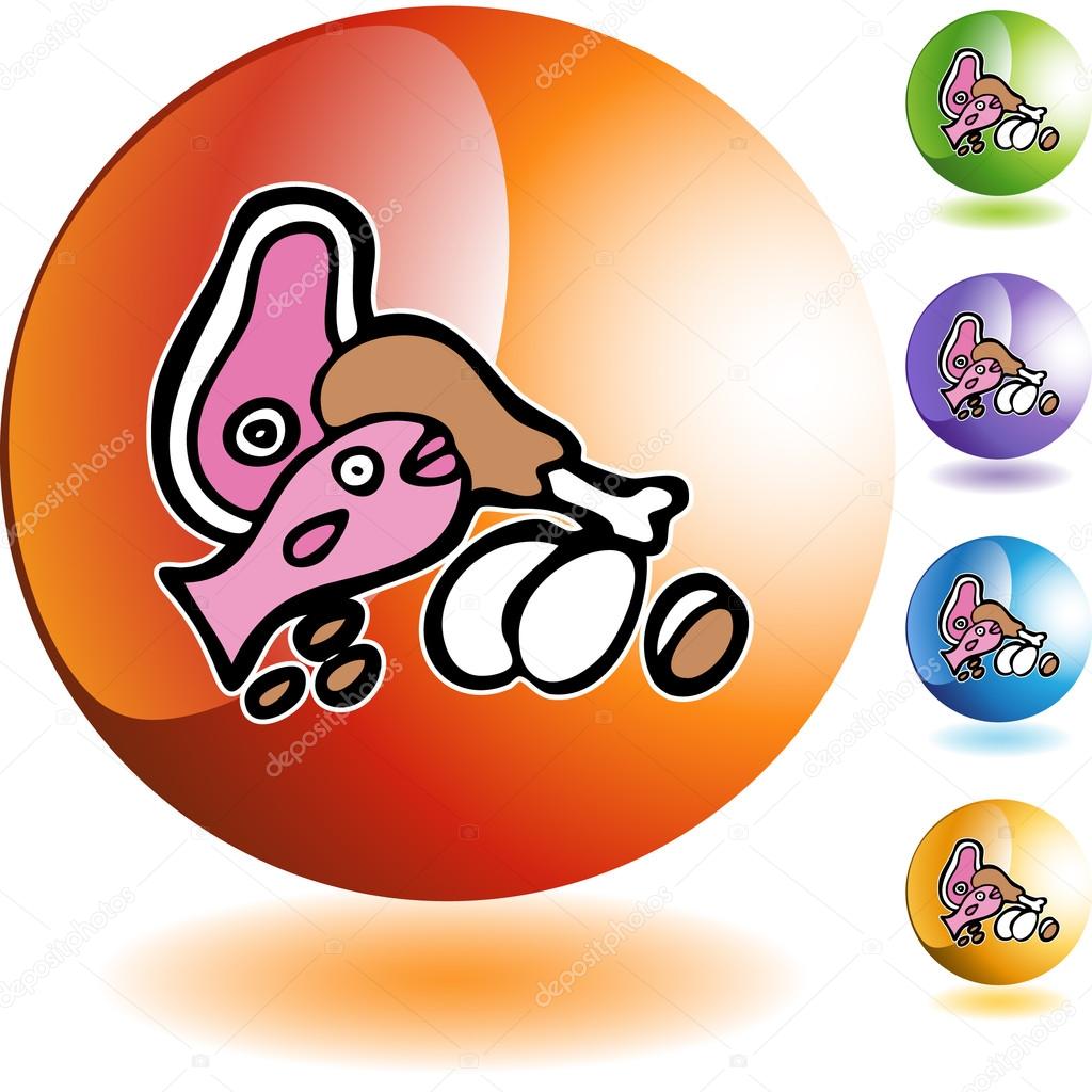 Meat icon button — Stock Vector © cteconsulting #64165371