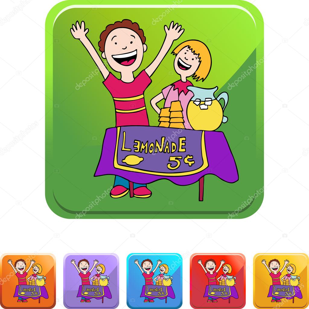 Lemonade Stand and kids web icon — Stock Vector © cteconsulting #64189227