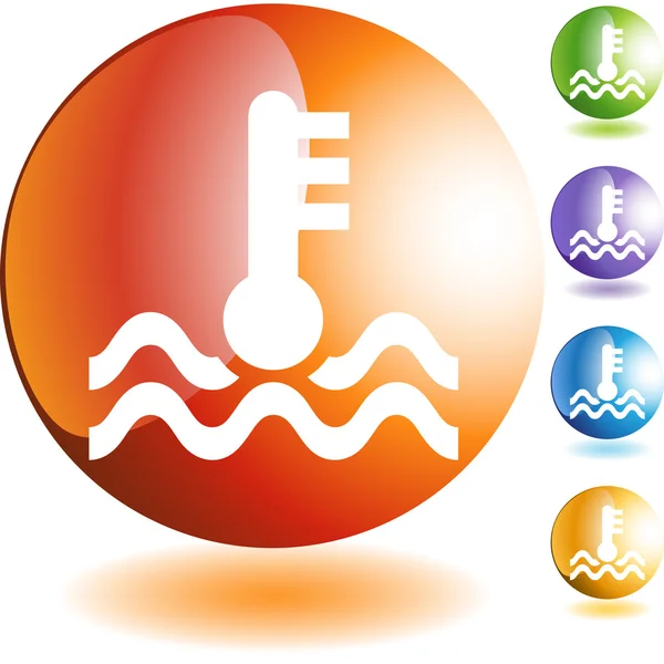 Water temperature web button - Stock Image - Everypixel