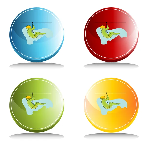 Zip Line Rider Icon Set — Stock Vector © cteconsulting #68375619