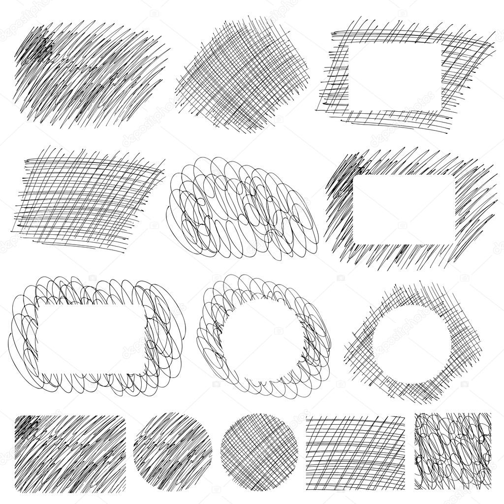 Hand drawn scratch simple patterns and banners Stock Vector Image by ...