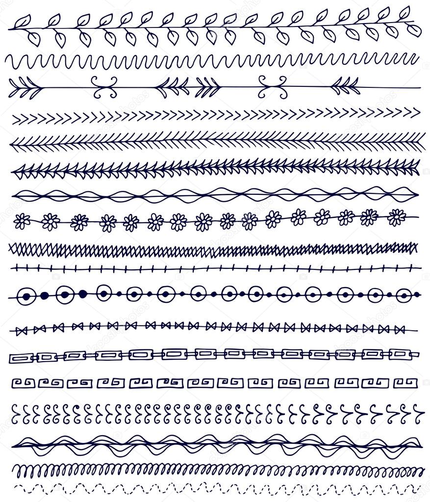 Hand drawn vector line border set Stock Vector Image by ©cherryka25 ...