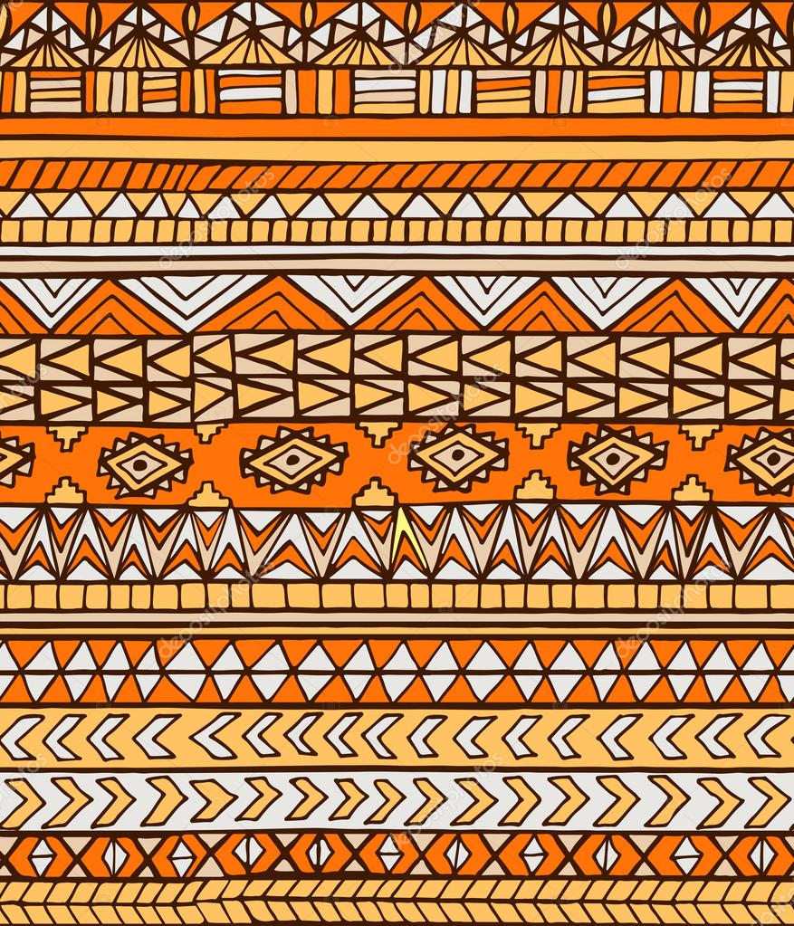 Orange Aztec Pattern Background