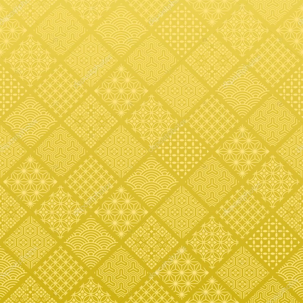 Golden diamond background with Japanese traditional design. Stock ...