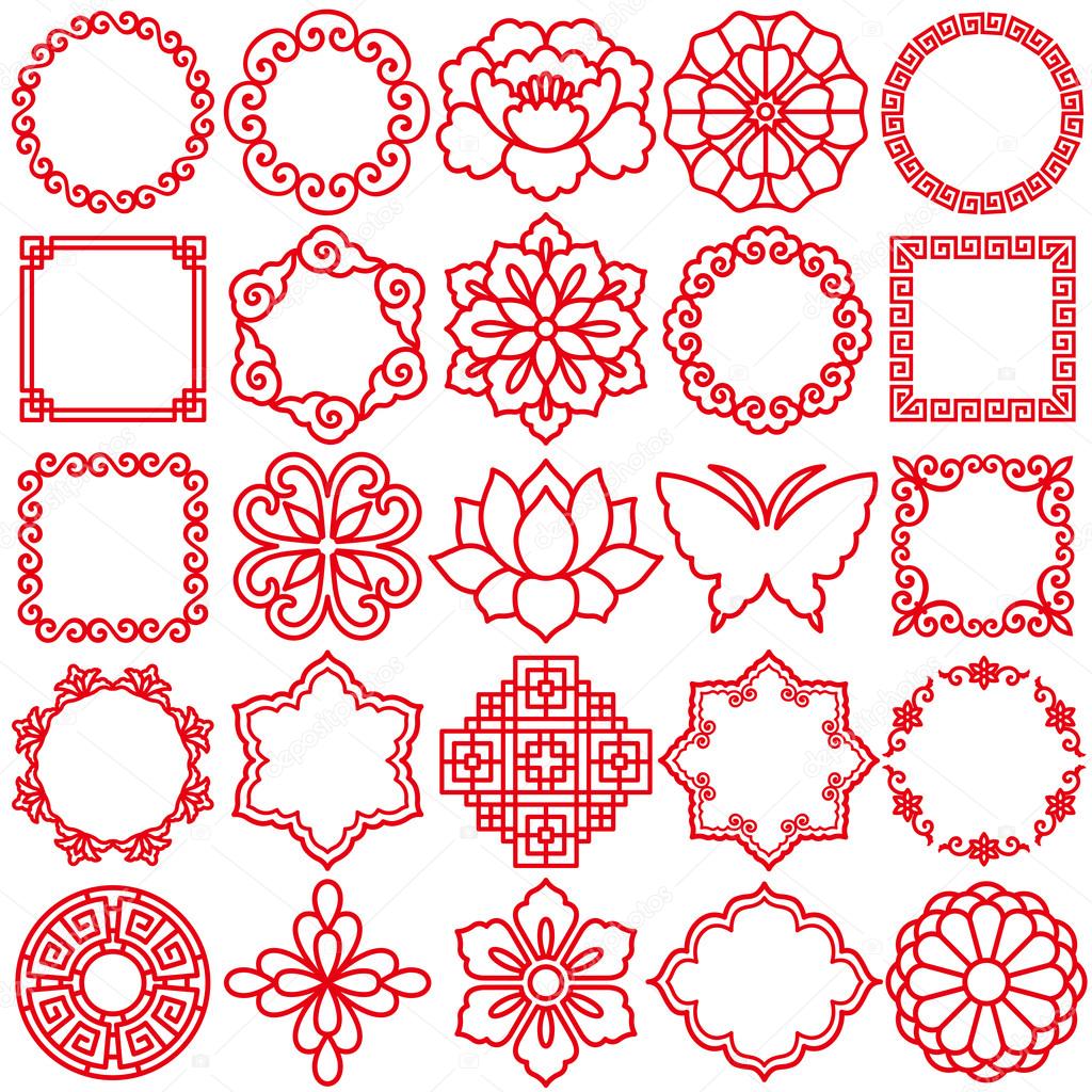 Chinese decorative icons Stock Vector Image by ©lalan33 #95662360