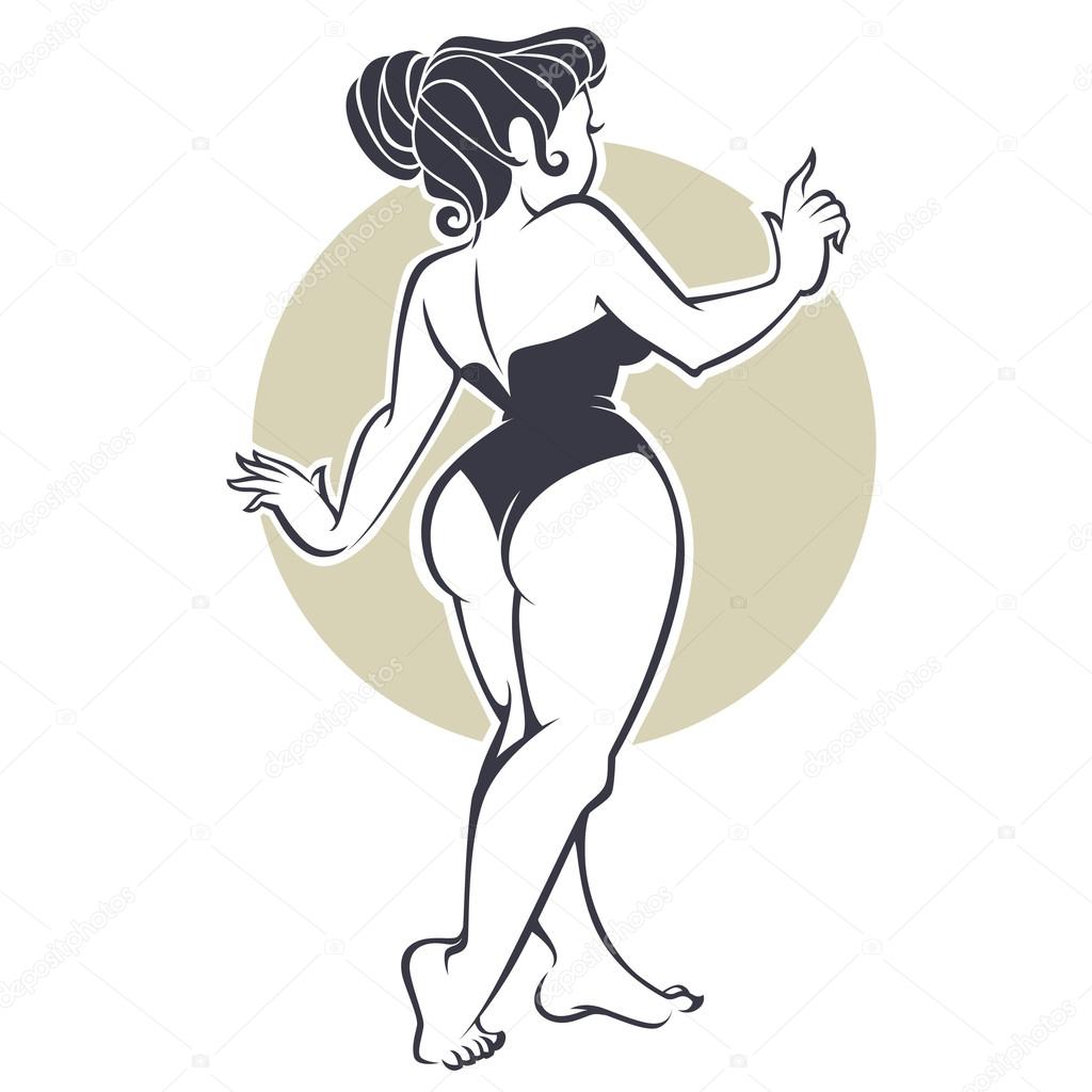 Sexy Pinup Girl Vector Illustration — Stock Vector © Tachyglossus