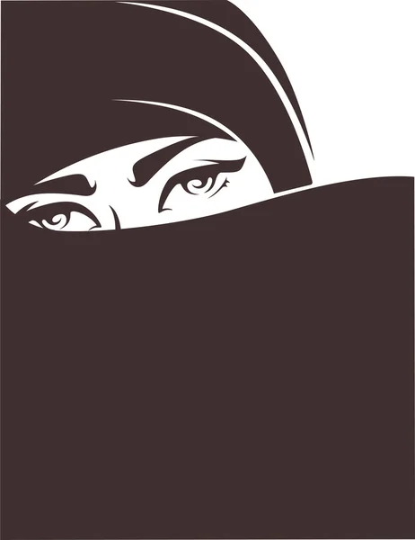 Beautiful face of arabic muslim woman, vector illustration Stock Vector ...