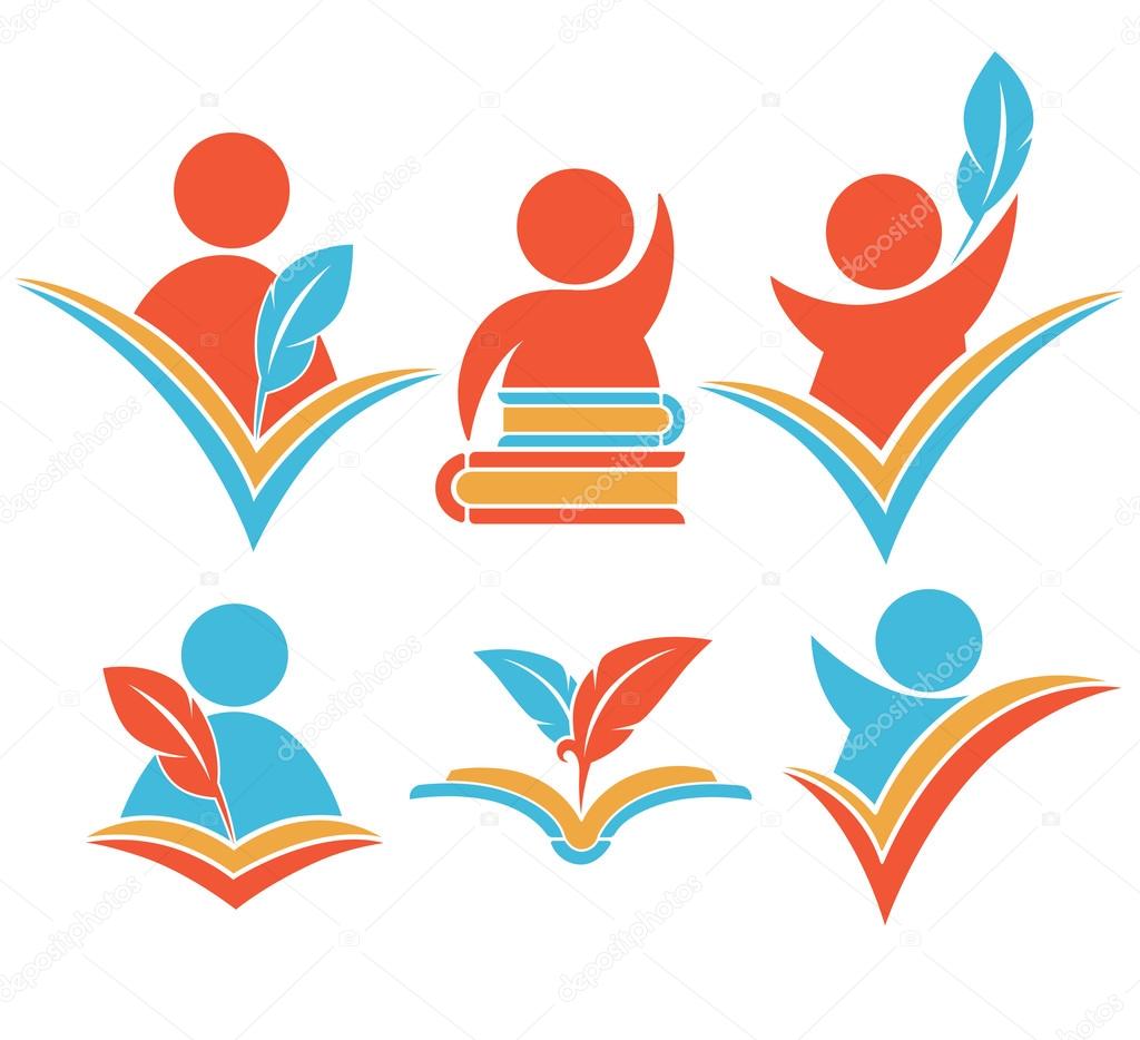 Lectura de símbolos, libros, estudio y educación Vector de stock ...